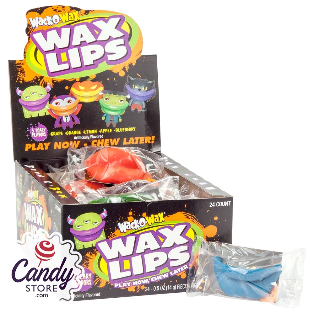 Wack-O-Wax Assorted Flavor Wax Lips - 24ct | CandyStore.com