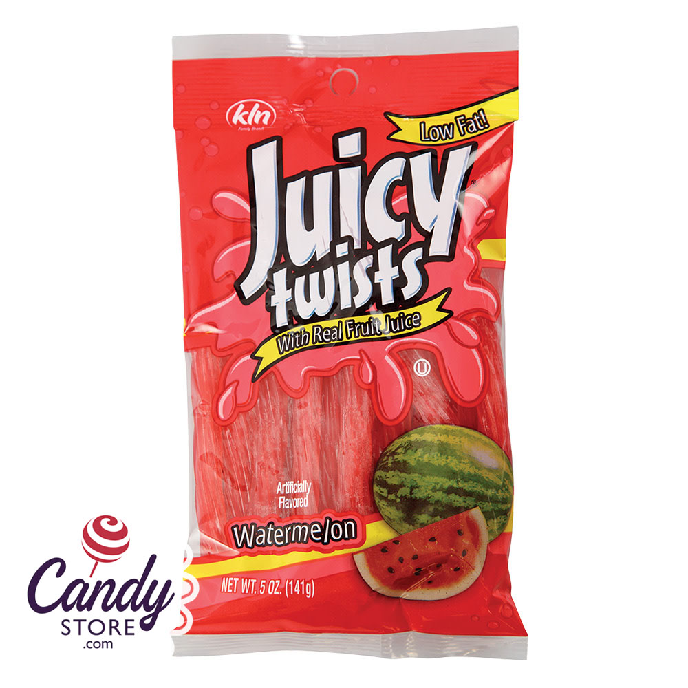 Watermelon Juicy Twists 5oz Peg Bag - 12ct | CandyStore.com