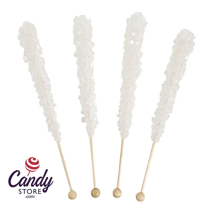 White Rock Candy Crystal Sticks 36ct Tubs - CandyStore.com