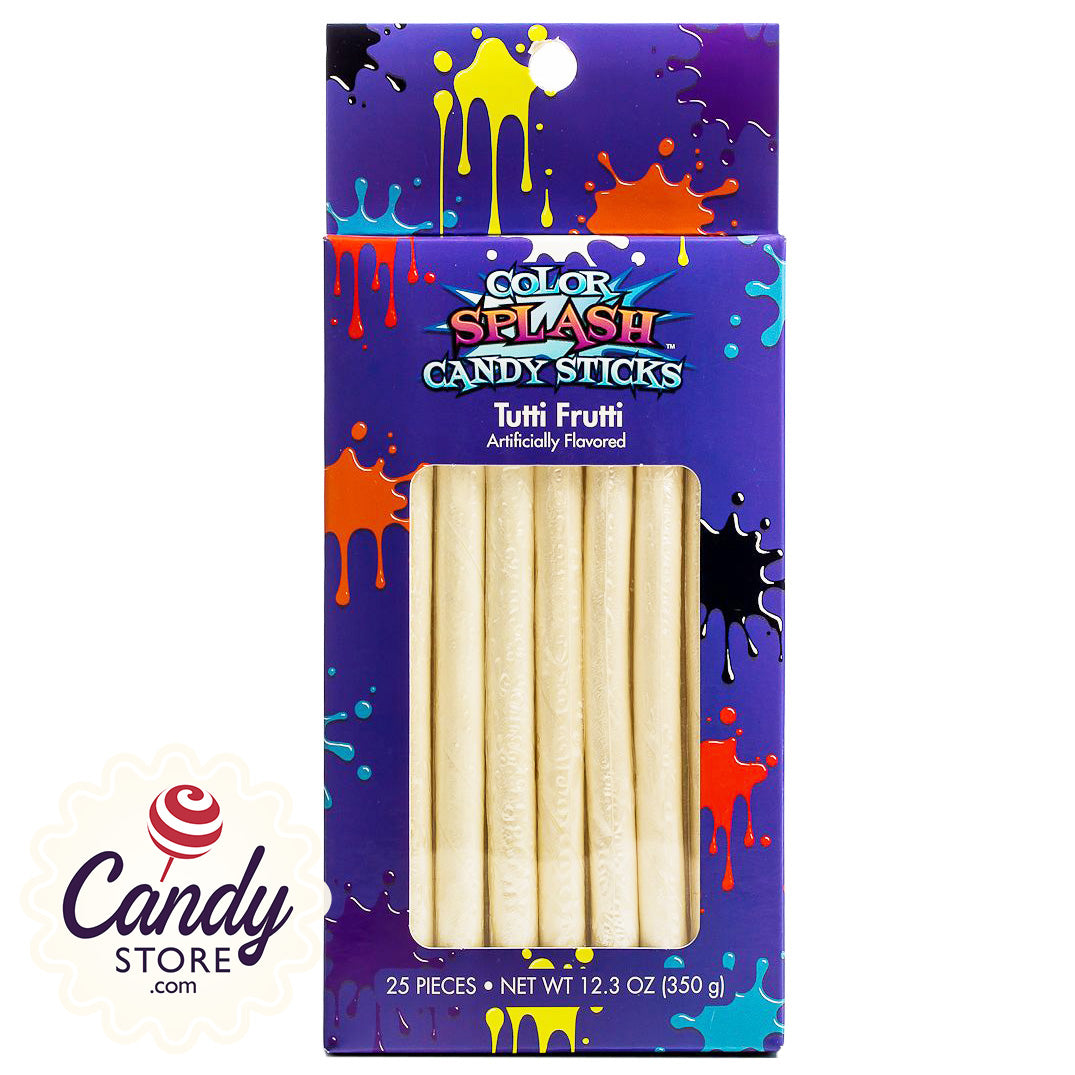 White Tutti Frutti Candy Sticks Color Splash - 25ct