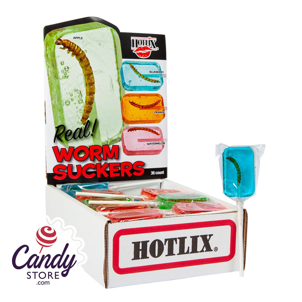 Real Worms Pops Assorted Worm Lollipops 36ct - CandyStore.com