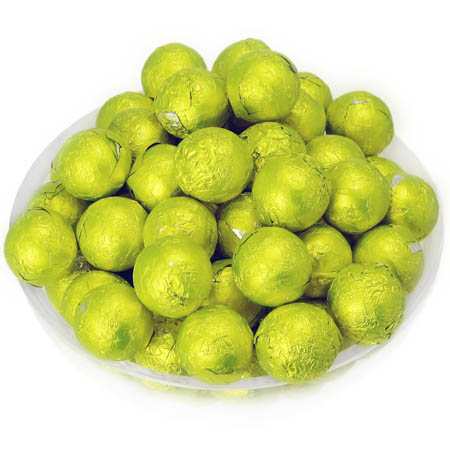 Yellow Foil Chocolate Balls - 10lb Bulk | CandyStore.com