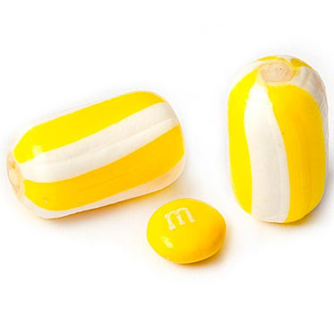 Yellow Sassy Cylinders Candy - 5lb Bulk | CandyStore.com