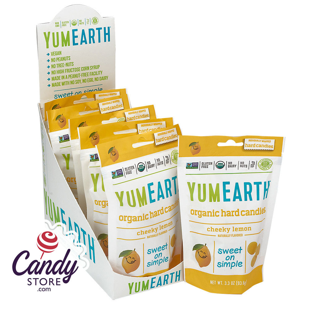 Yumearth Cheeky Lemon Drops 3.3oz Peg Bags 6ct - CandyStore.com
