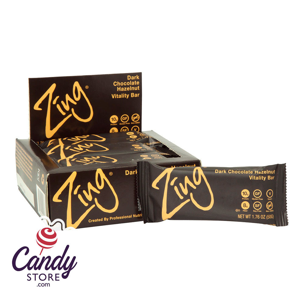 Zing Dark Chocolate Hazelnut 1.76oz Bar 12ct - CandyStore.com