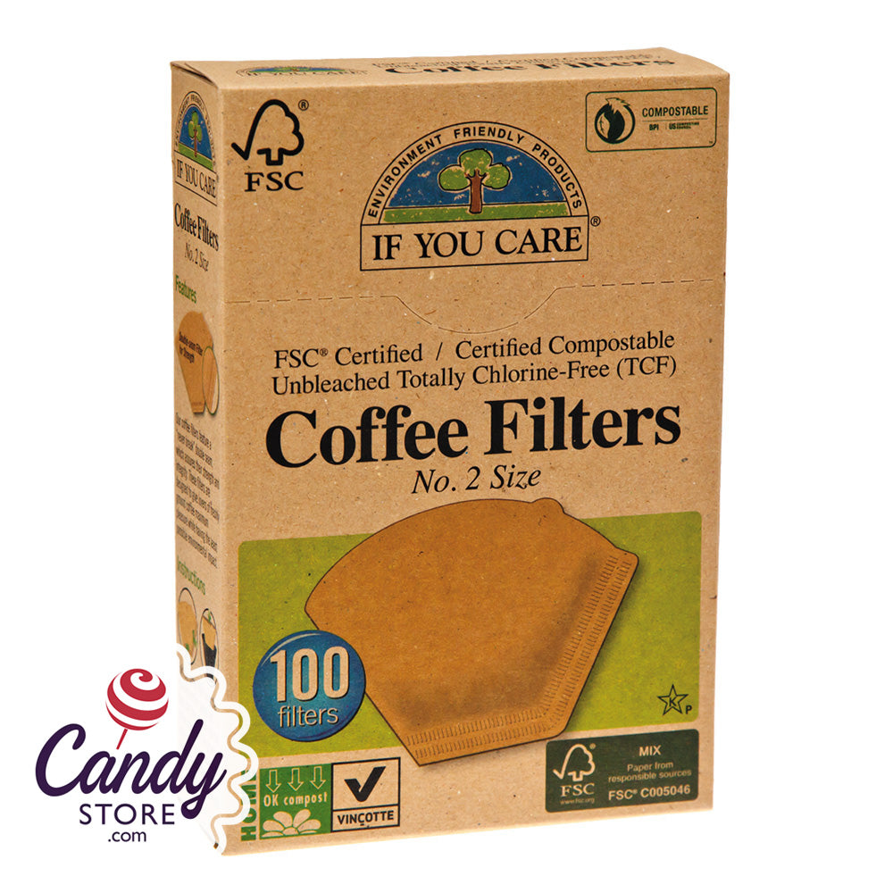 Coffee Filters #2 Unbleached TCF 100ct Box 12ct - CandyStore.com
