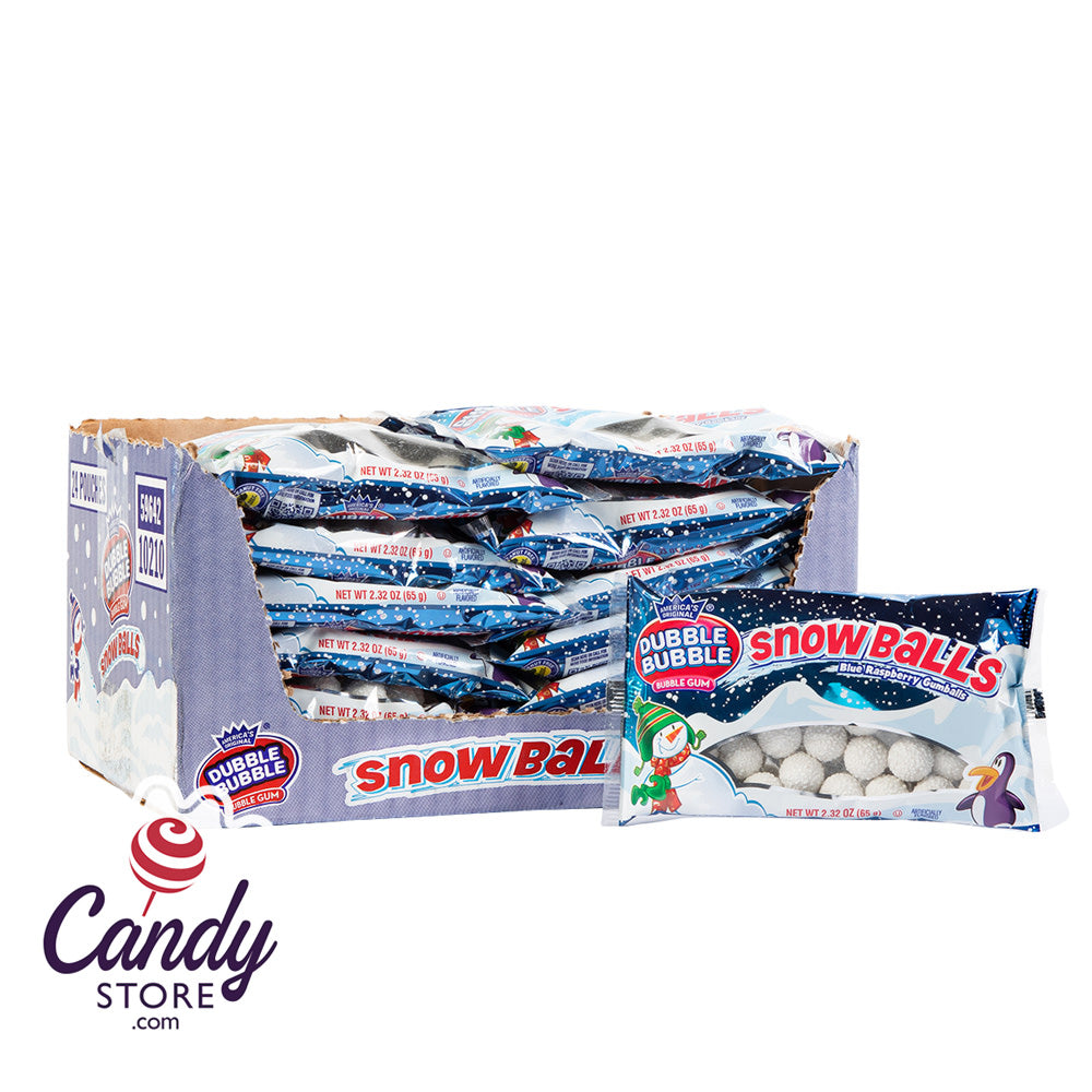Dubble Bubble Snowballs Gumballs 24ct Bags - CandyStore.com