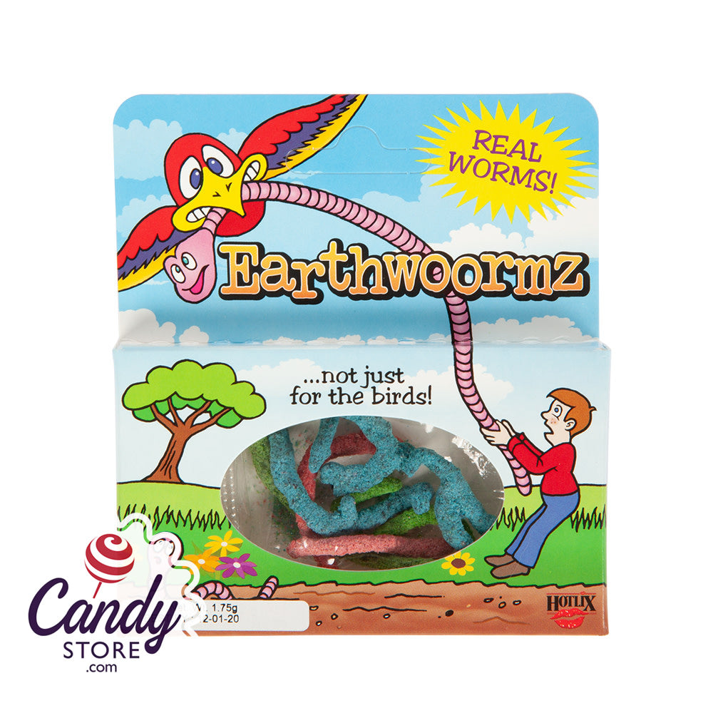 Earthwoormz Candy-Coated Real Earth Worms 24ct - CandyStore.com