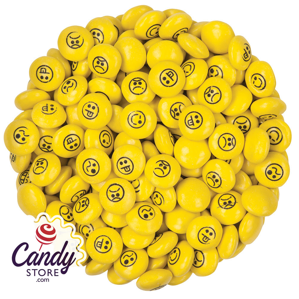 Emoji Candy-Covered Chocolates Yellow Party Drops 5lb - CandyStore.com