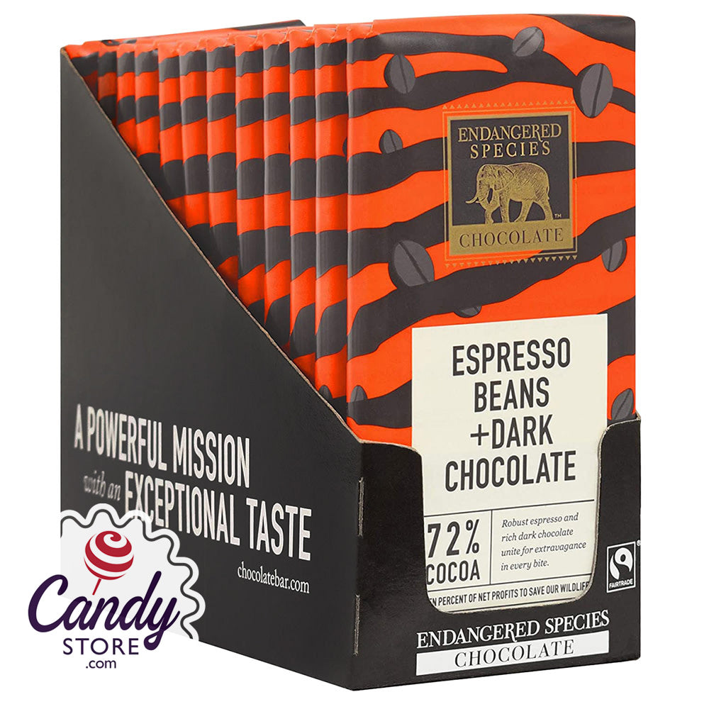 Endangered Species Choc. Bars Espresso Dark 3oz, 12ct - CandyStore.com