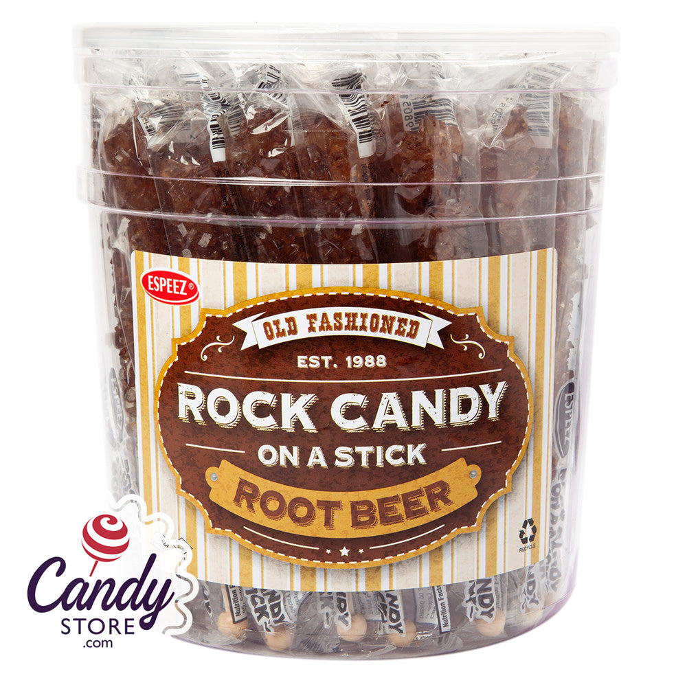 Rock Candy On A Stick Brown Root Beer Espeez 36ct - CandyStore.com