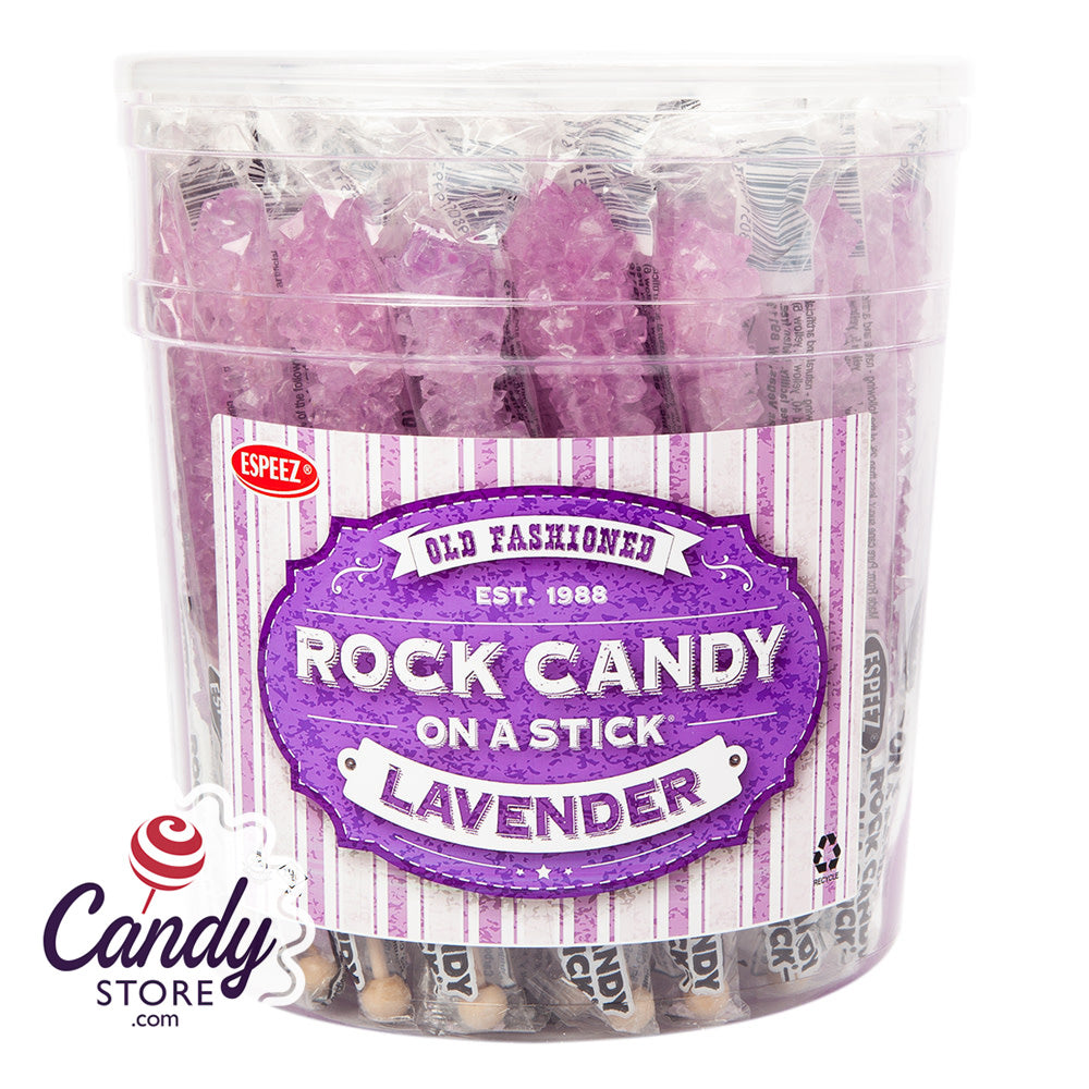 Rock Candy Stick Lavender Tutti Frutti 36ct - CandyStore.com
