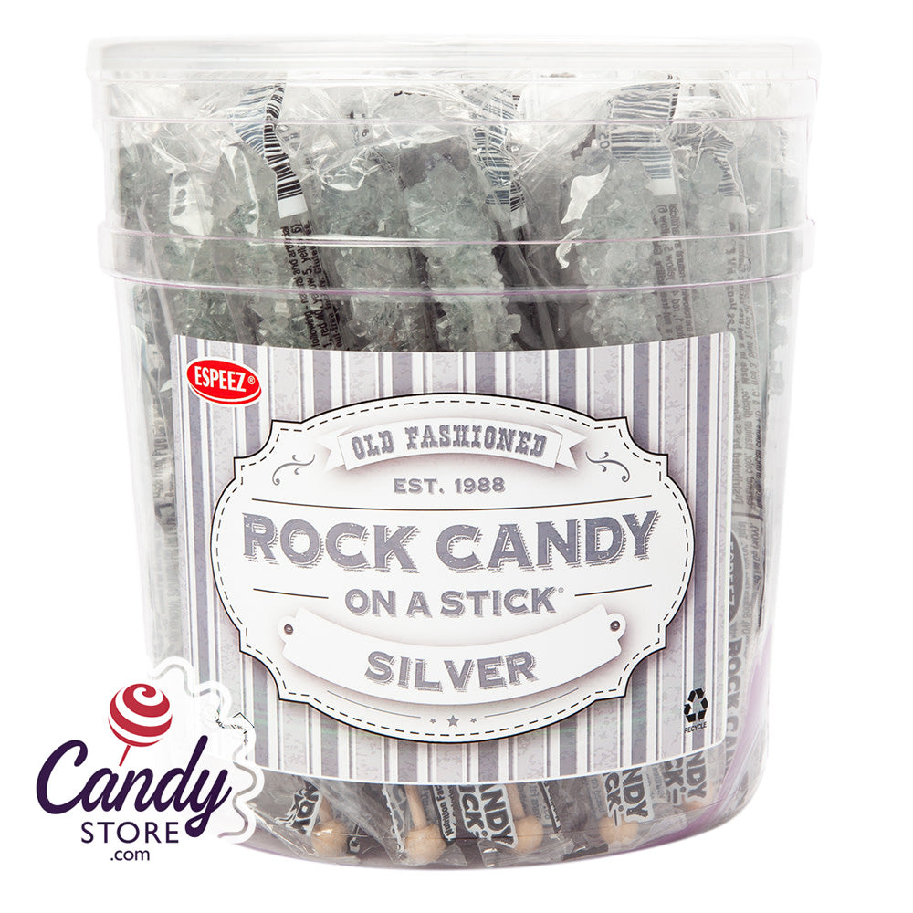 Rock Candy On A Stick Silver Espeez 36ct - CandyStore.com