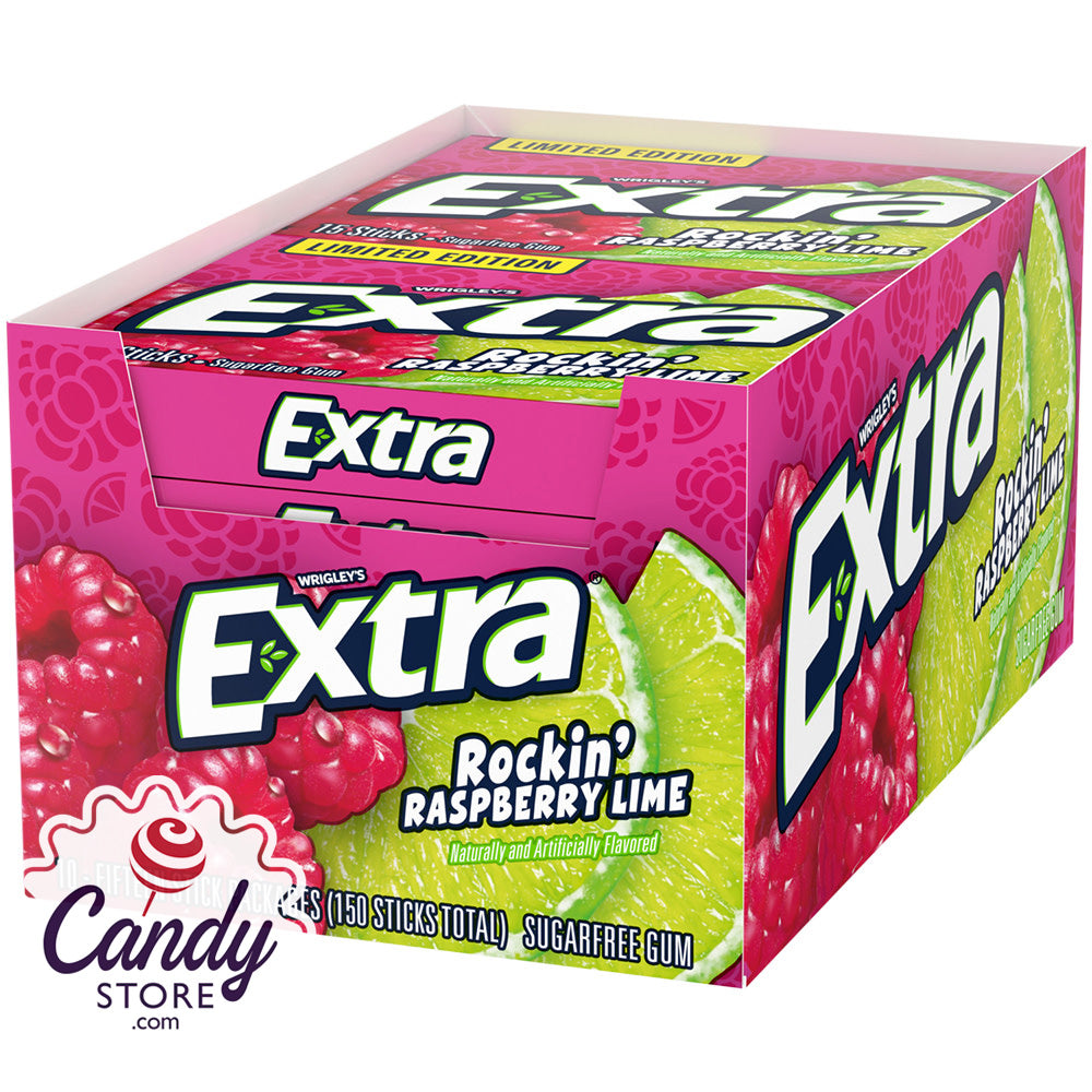 Extra Rockin Raspberry Lime 15-Stick Packages 10ct - CandyStore.com