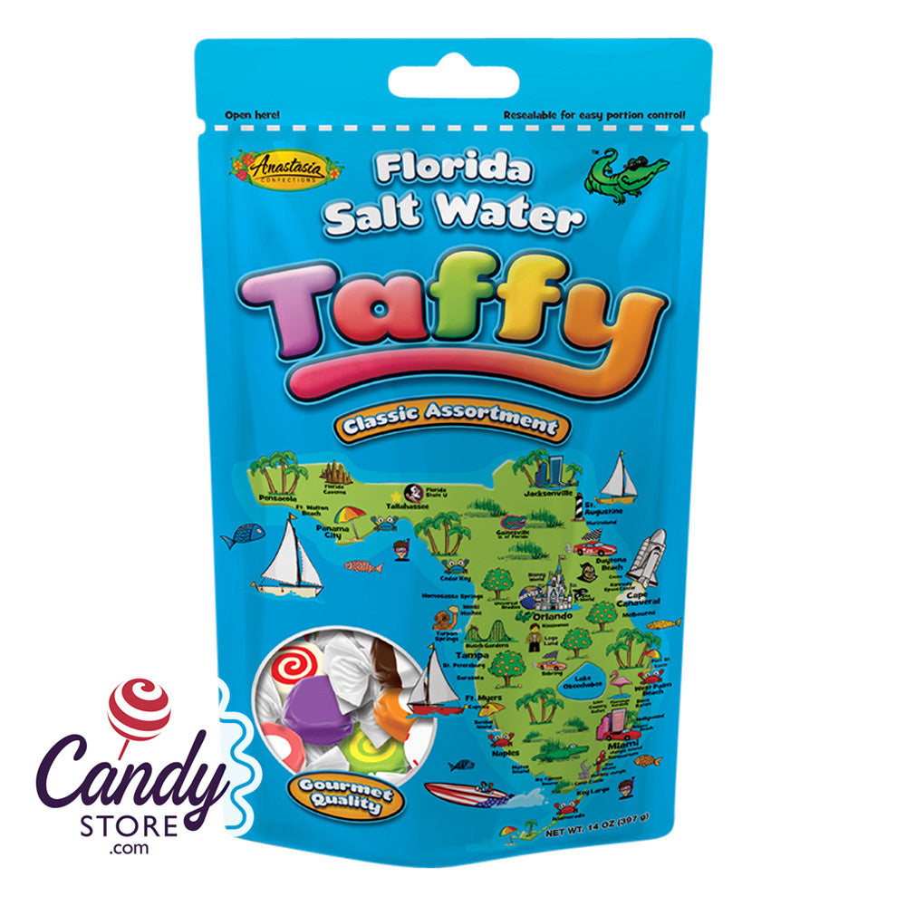Florida Map Assorted Taffy Pouch Anastasia 12ct - CandyStore.com