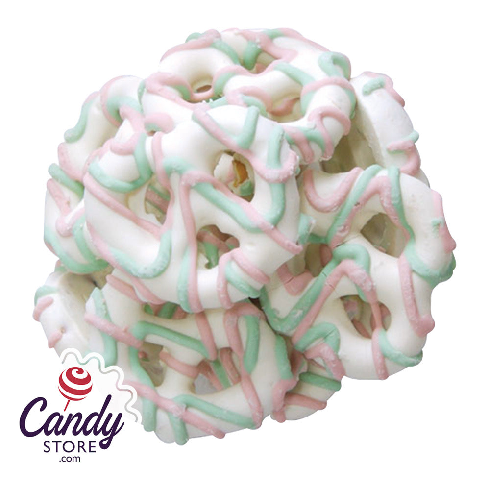 Frosted Pastel Drizzled Pretzels 9lb - CandyStore.com