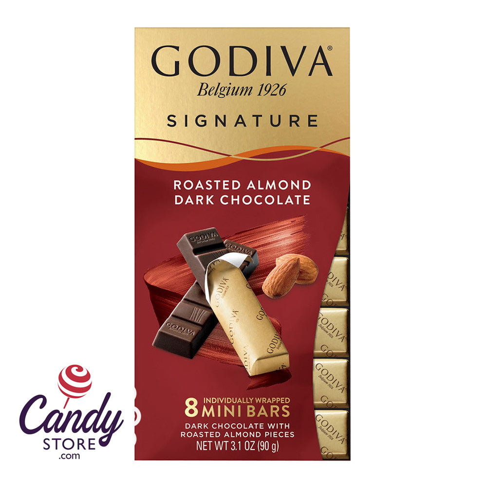 Mini Godiva Bars Dark Chocolate Almond 12ct - CandyStore.com