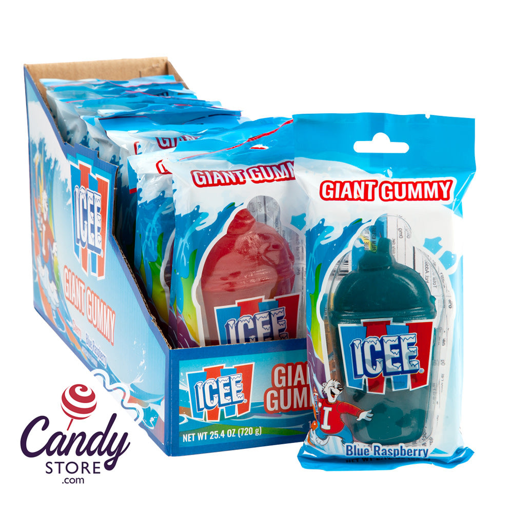 Giant Gummy Icee Candy Blue Raz & Cherry 12ct - CandyStore.com