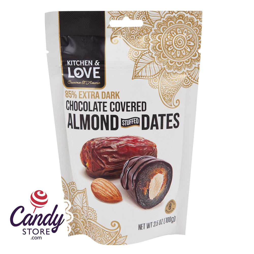 Kitchen Love Dark Choc Almond Stuffed Dates 8ct - CandyStore.com
