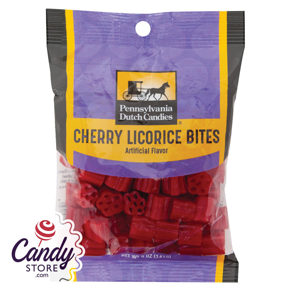 Licorice Bites Cherry Candy 12ct Peg Bags - CandyStore.com