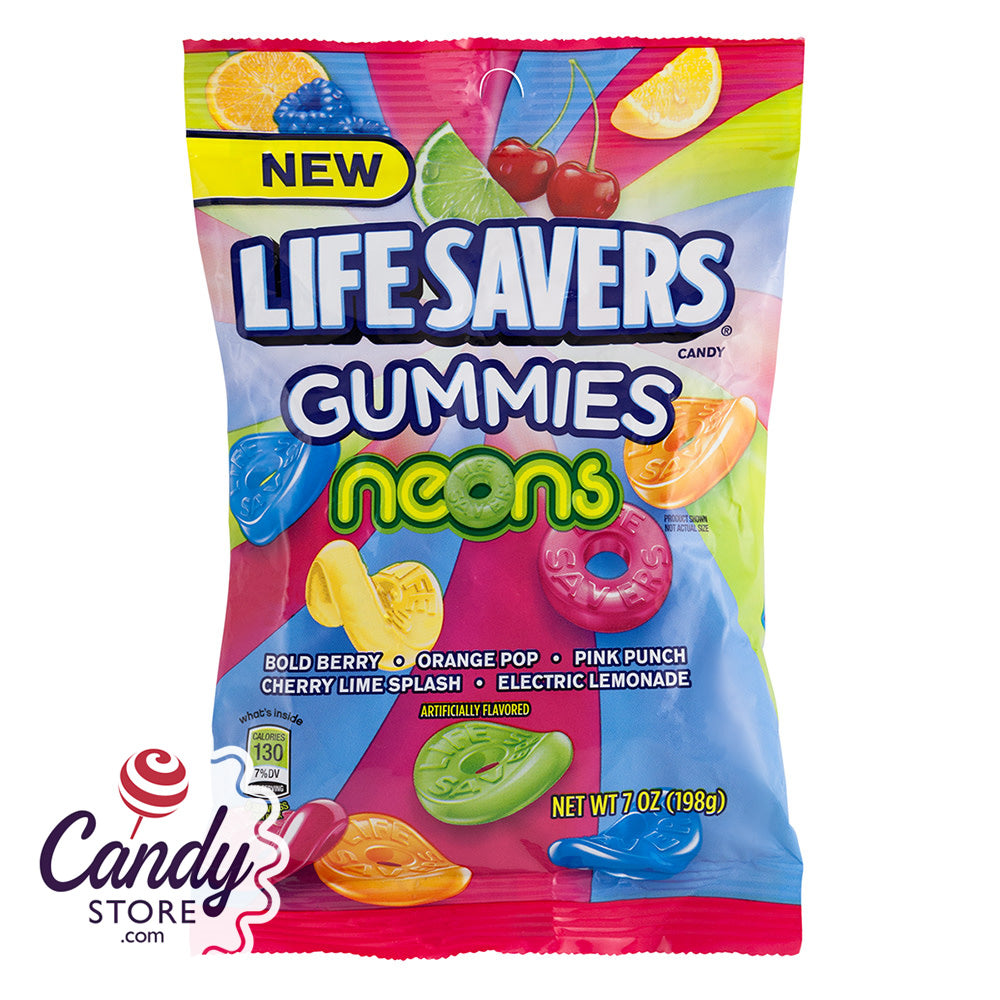 Lifesavers Gummies Neon Candy 12ct Peg Bags - CandyStore.com