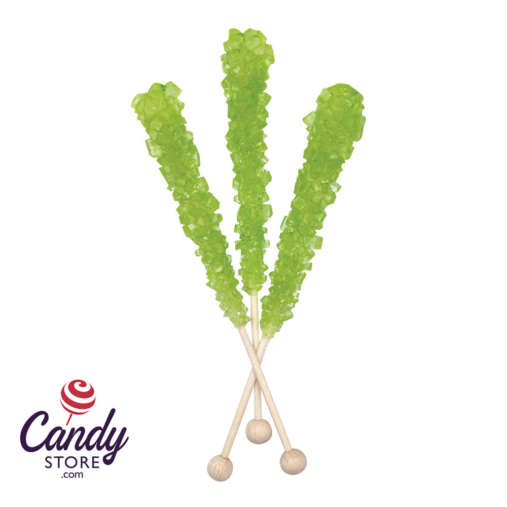Green Watermelon Rock Candy Sticks Unwrapped, 100ct - CandyStore.com