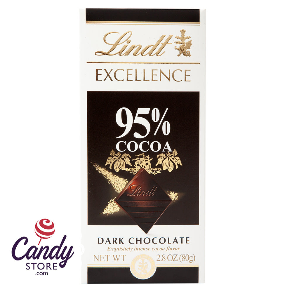 Lindt Excellence Dark Chocolate 95% Cocoa Bar 12ct - CandyStore.com