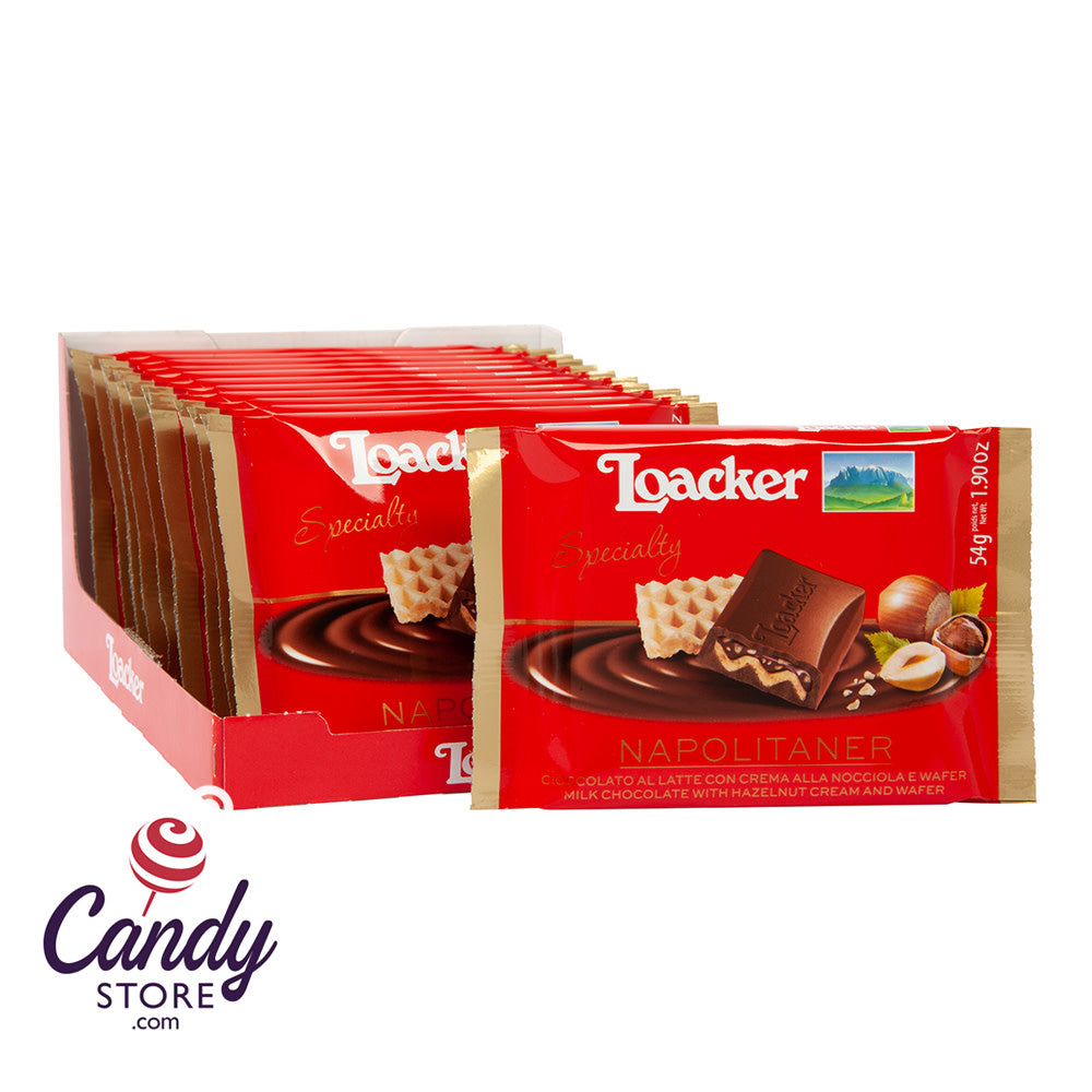 Loacker Napolitaner Hazelnut Cream & Wafer Choc Bars 12ct - CandyStore.com