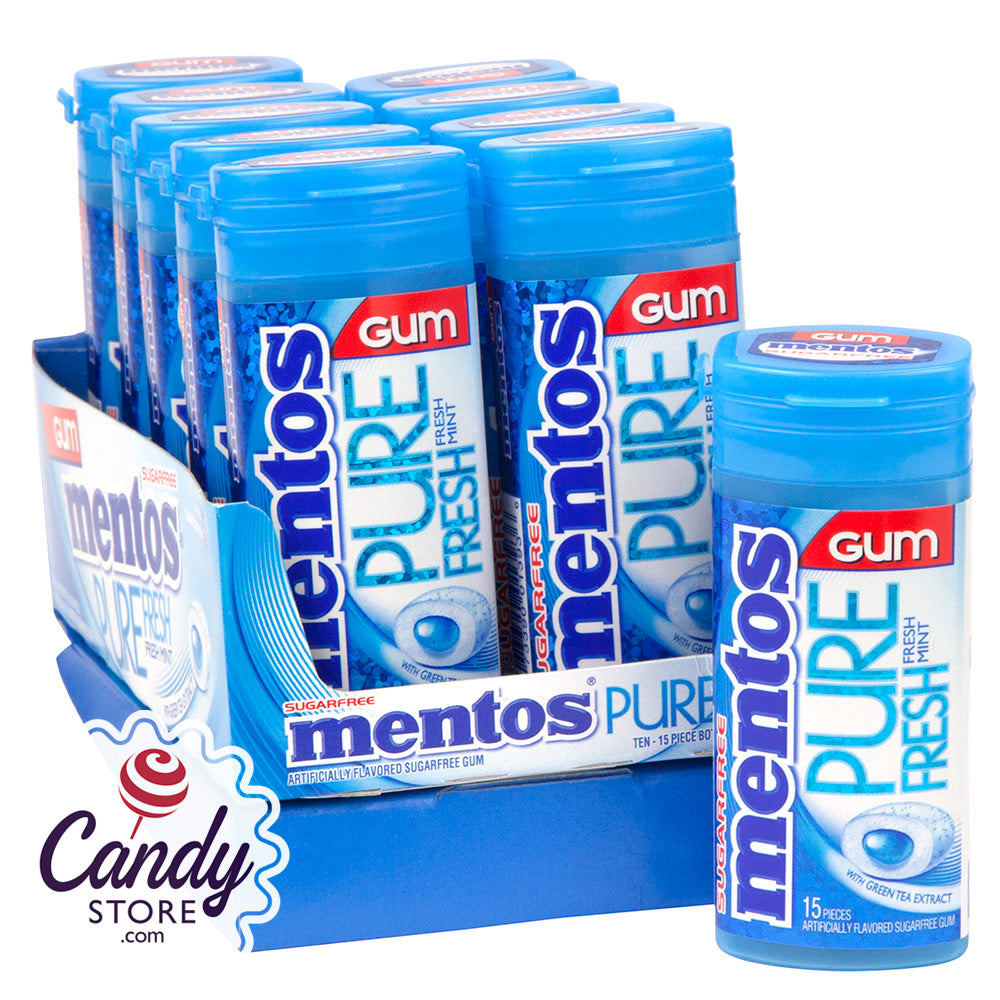 Mentos Fresh Mint Sugar-Free Gum 10ct Pocket Bottles - CandyStore.com