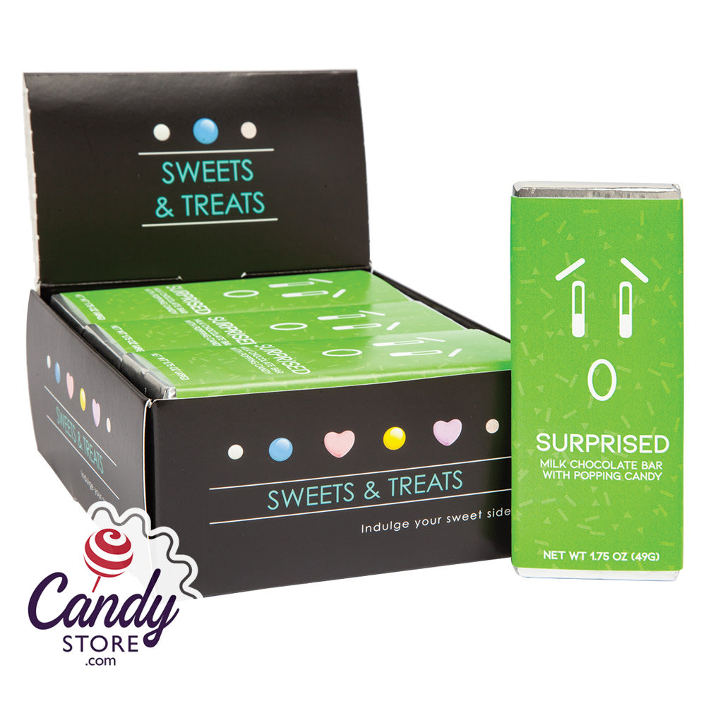 Surprised Face Choc Bar w/ Popping Candy 24ct - CandyStore.com