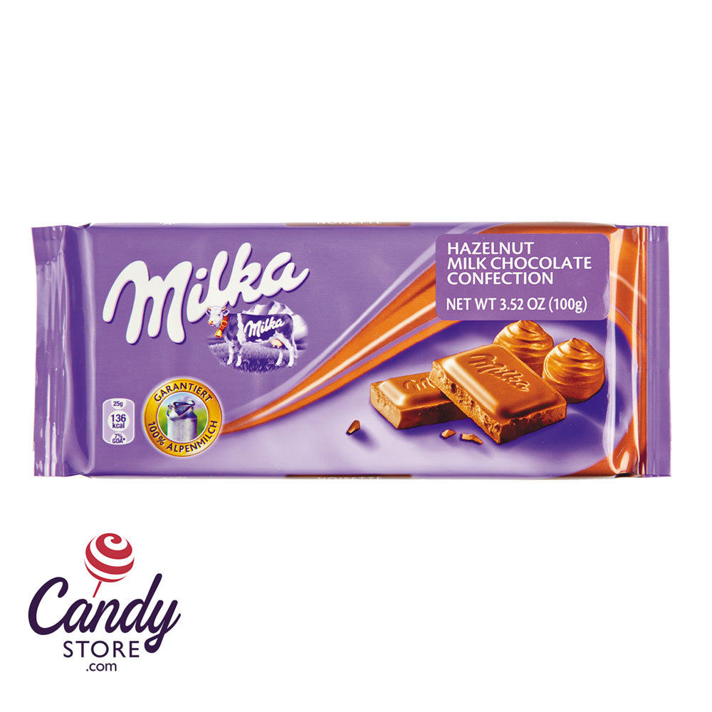 Milka Noisette Bars Milk Chocolate & Hazelnut 23ct - CandyStore.com