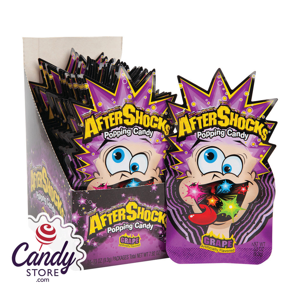 Mini Aftershocks Grape Popping Candy 24ct - CandyStore.com