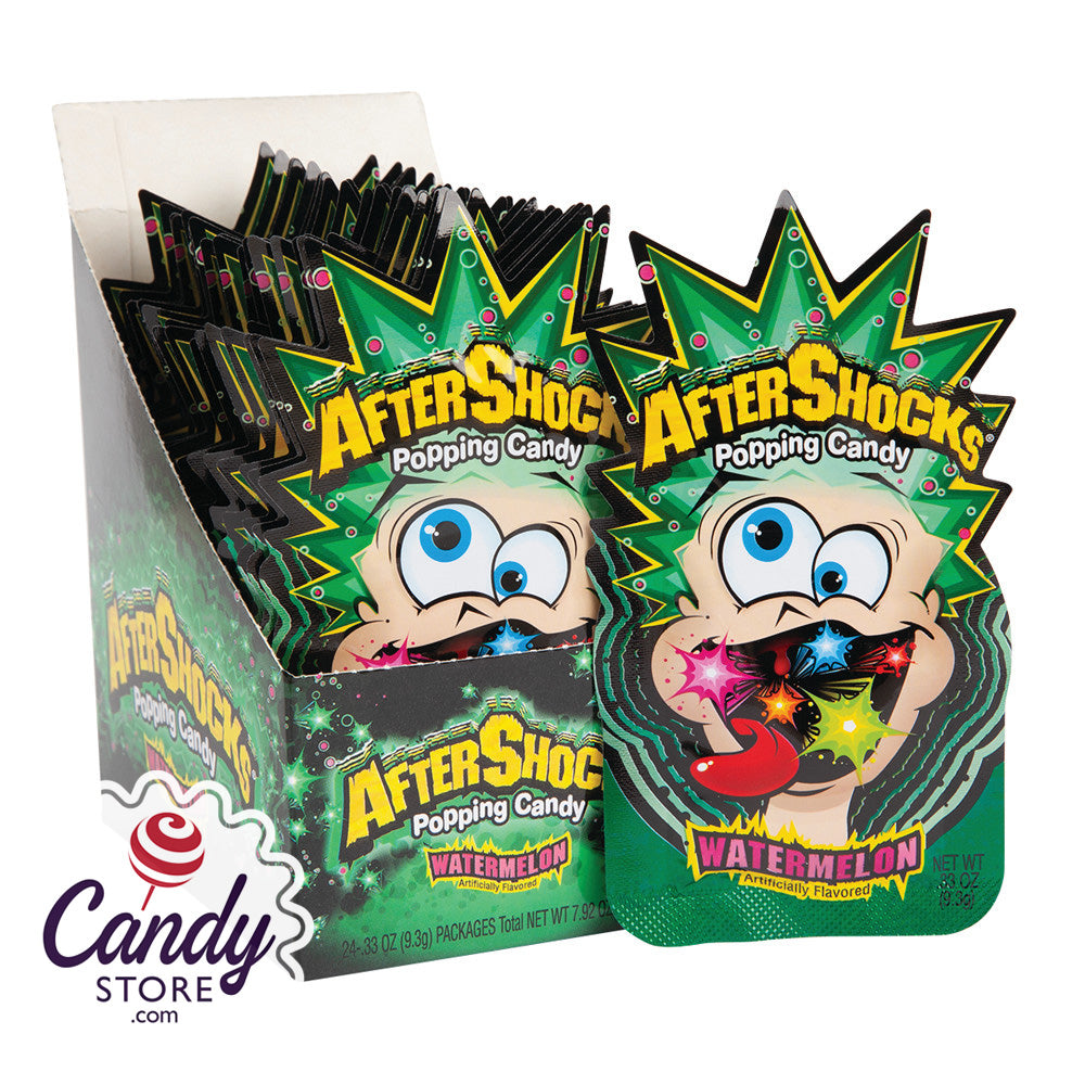 Mini Aftershocks Watermelon Popping Candy 24ct - CandyStore.com