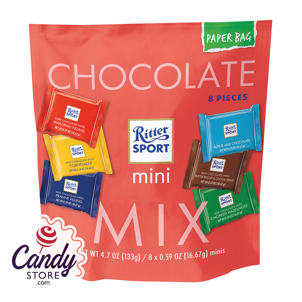 Mini Ritter Sport Chocolate Mix 8-Piece 10ct Pouches - CandyStore.com