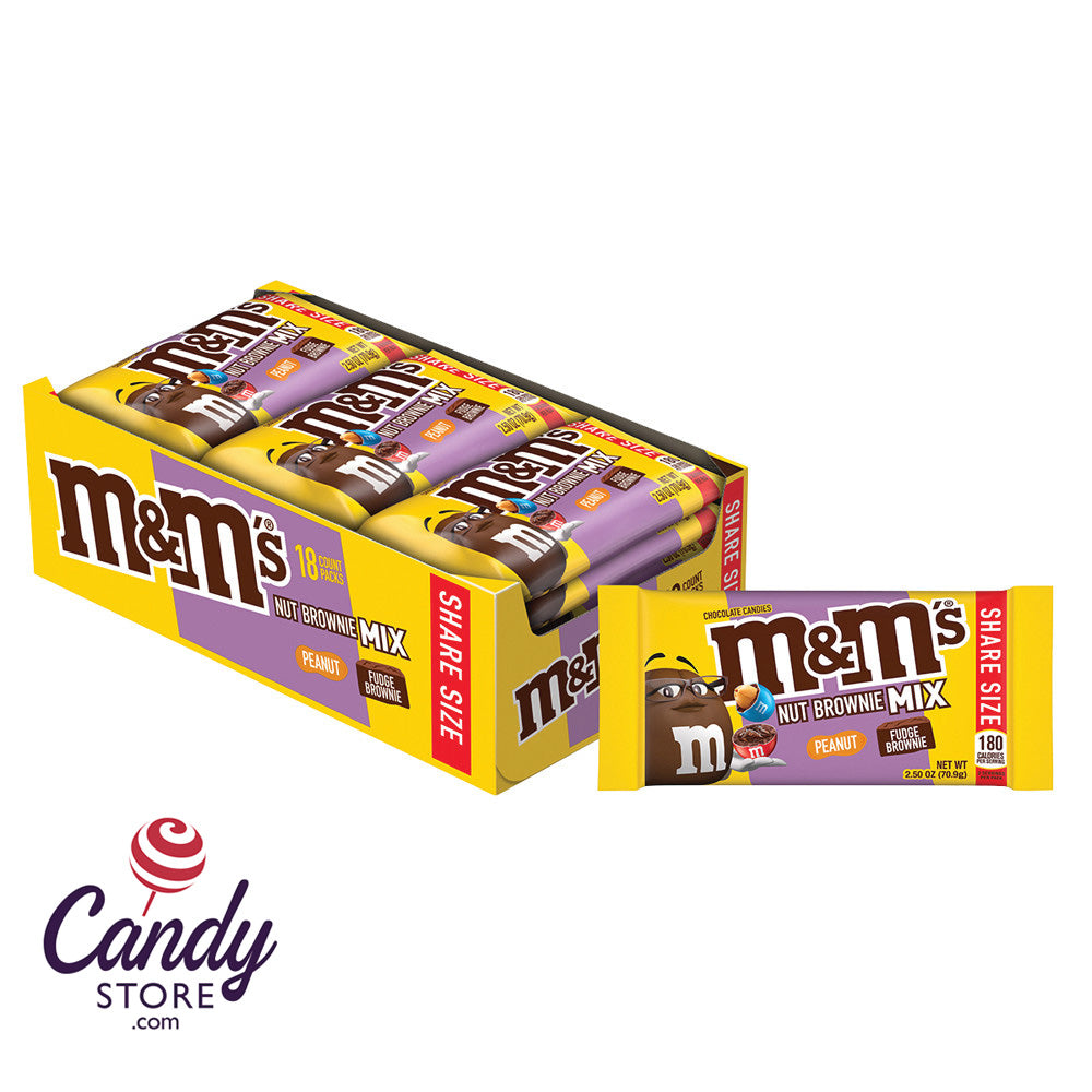 M&M's Brownie Fudge Peanut Candy 18ct Share Size Bags - CandyStore.com