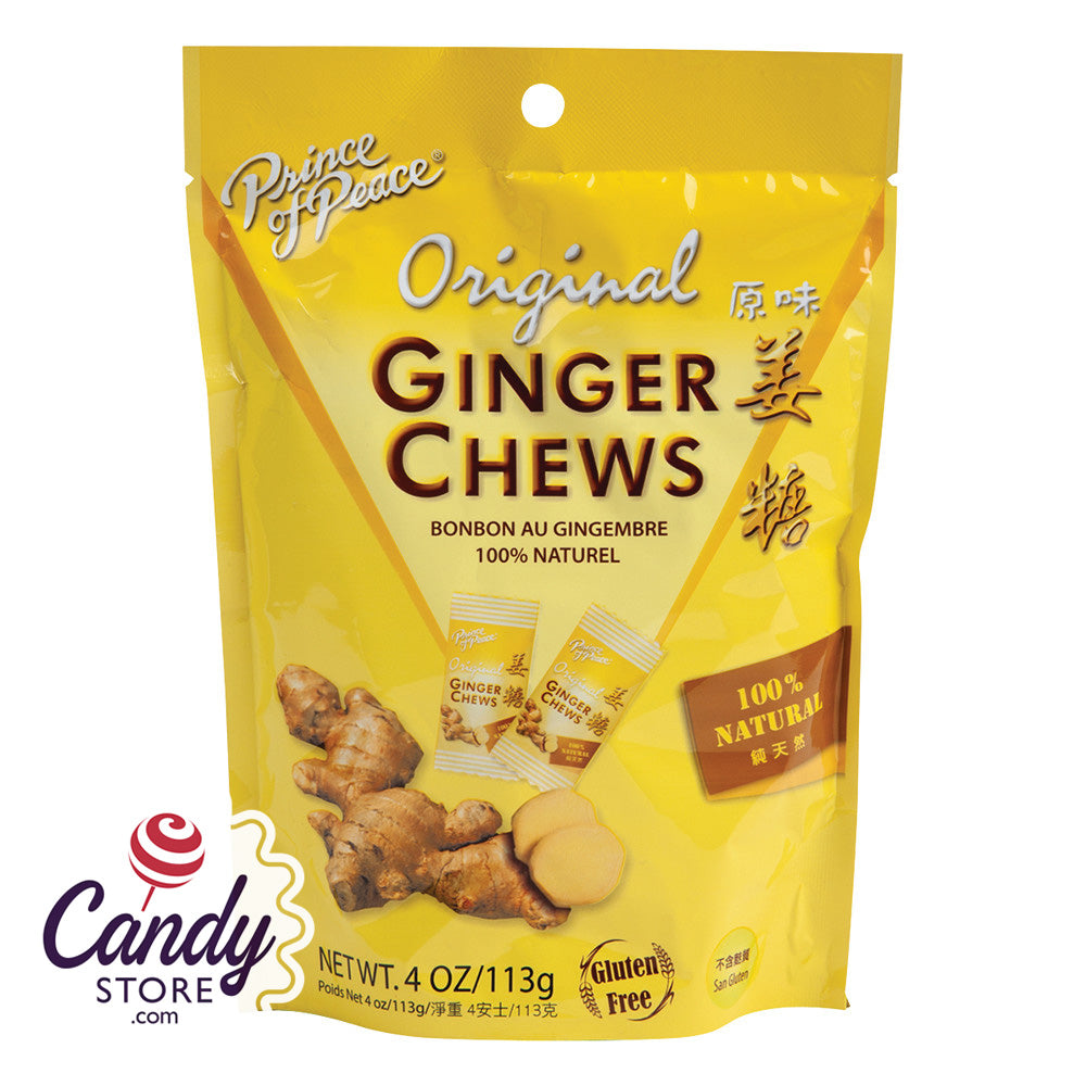 Original Ginger Prince Of Peace Chews 12ct Pouches - CandyStore.com