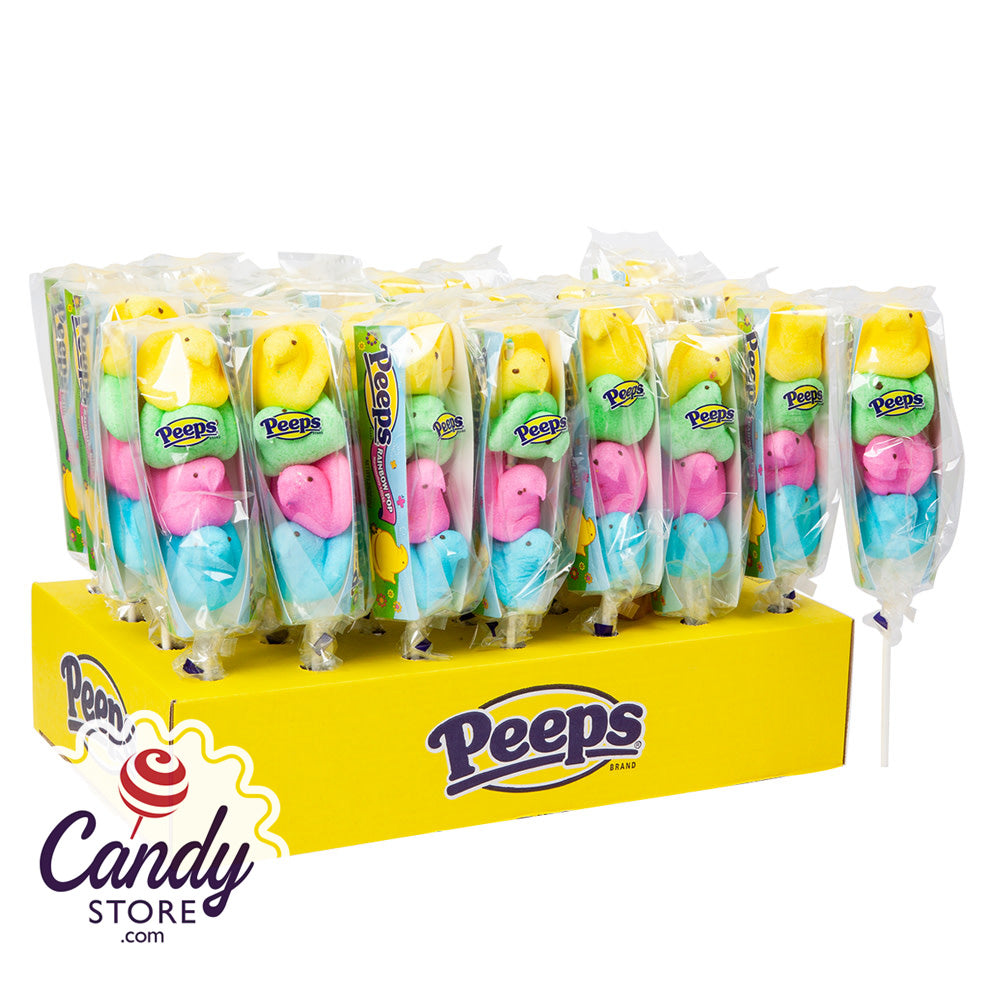 Peeps Chicks Rainbow Pops 4-Piece 28ct - CandyStore.com
