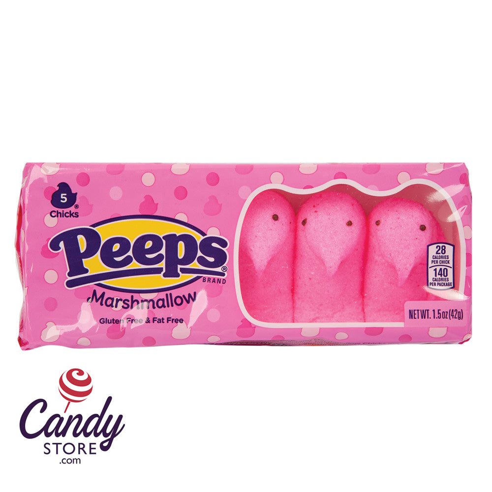 Peeps Pink Chicks 5-Piece 24ct - CandyStore.com