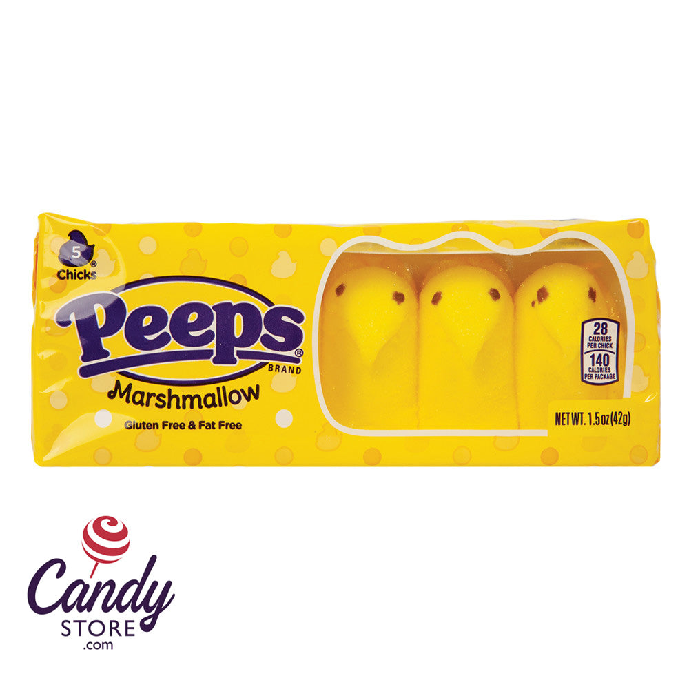 Peeps Yellow Chicks 5-PIece Tray 24ct - CandyStore.com
