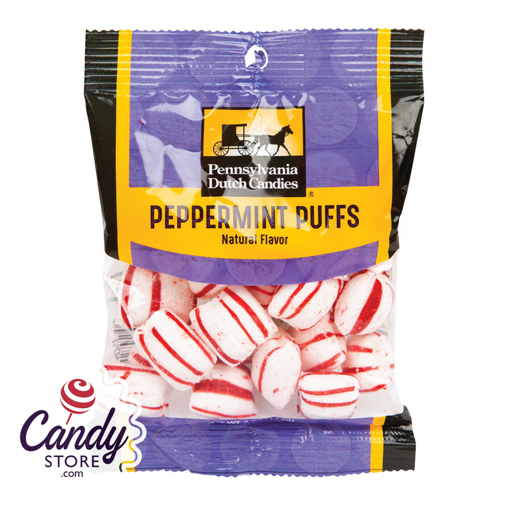 Peppermint Sugar Puffs 12ct Peg Bags - CandyStore.com