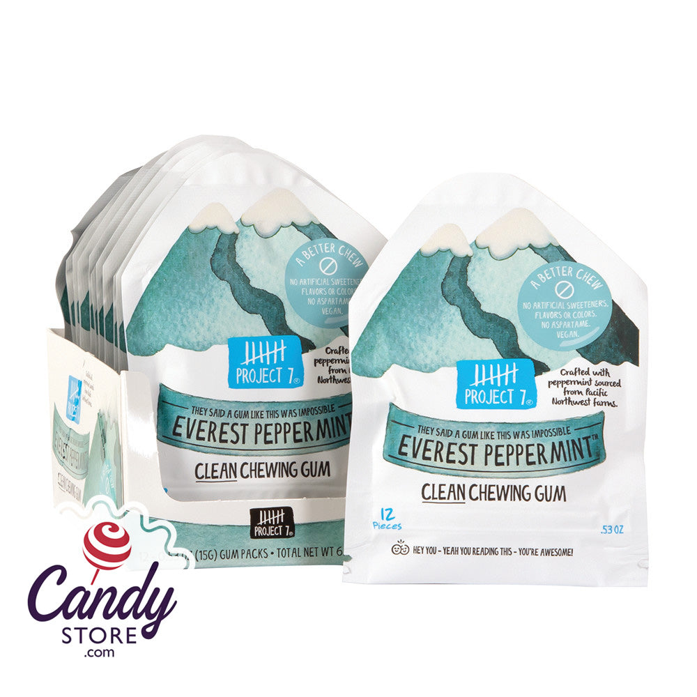 Project 7 Everest Peppermint Sugar Free Gum 12ct - CandyStore.com