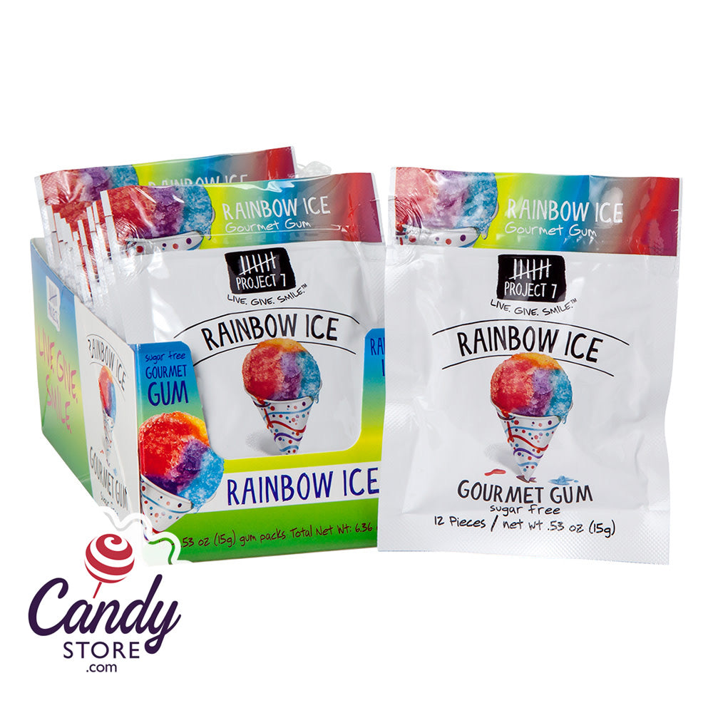 Project 7 Rainbow Ice Sugar Free Gum 12ct - CandyStore.com