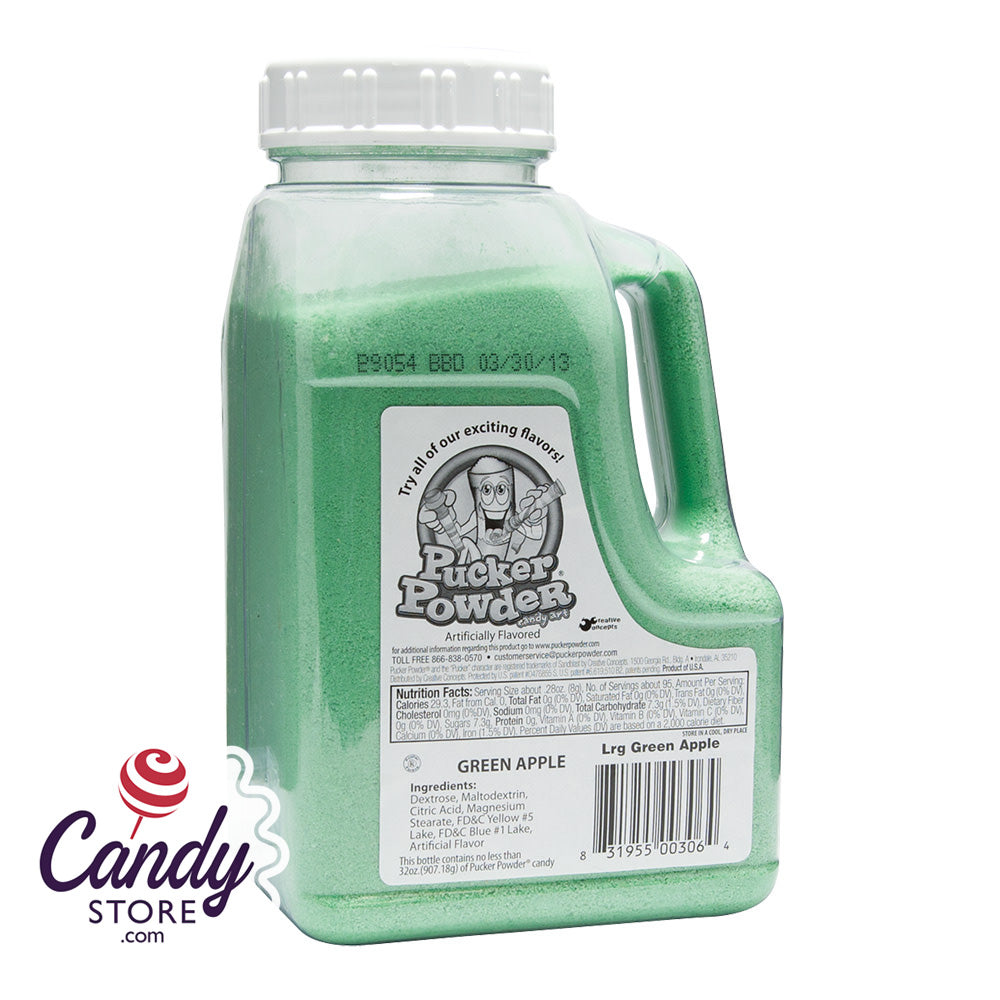 Pucker Powder Sour Green Apple Bottle 1ct - CandyStore.com