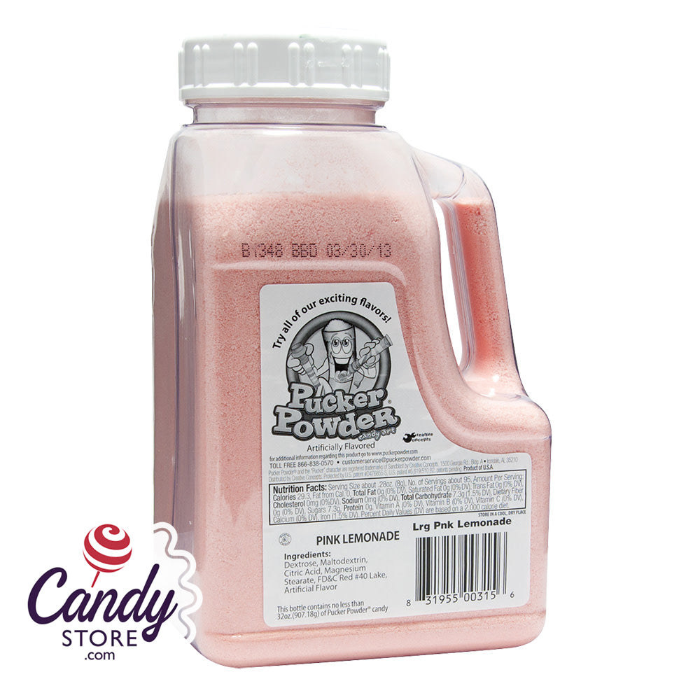 Pucker Powder Sour Pink Lemonade Bottle 1ct - CandyStore.com