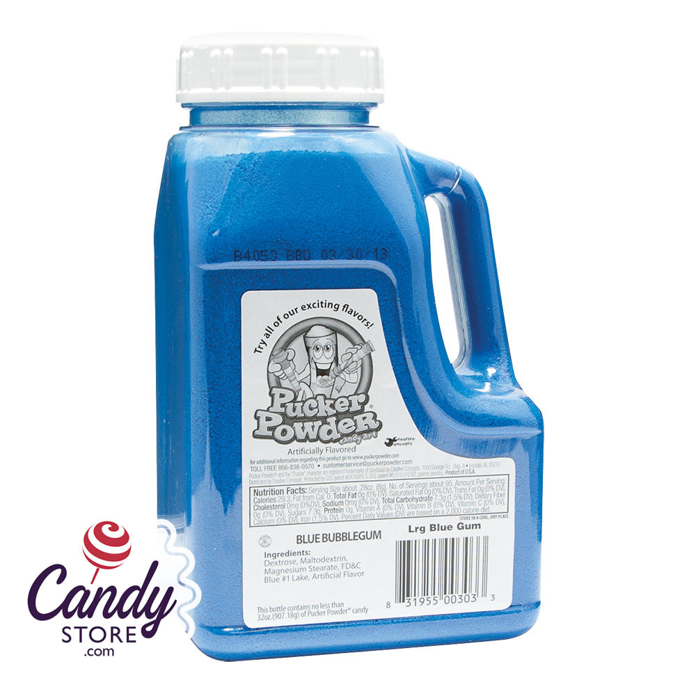Pucker Powder Sweet Blue Bubblegum Bottle 1ct - CandyStore.com