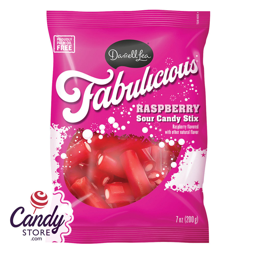 Raspberry Darrell Lea Sour Candy Stix 8ct Bags - CandyStore.com