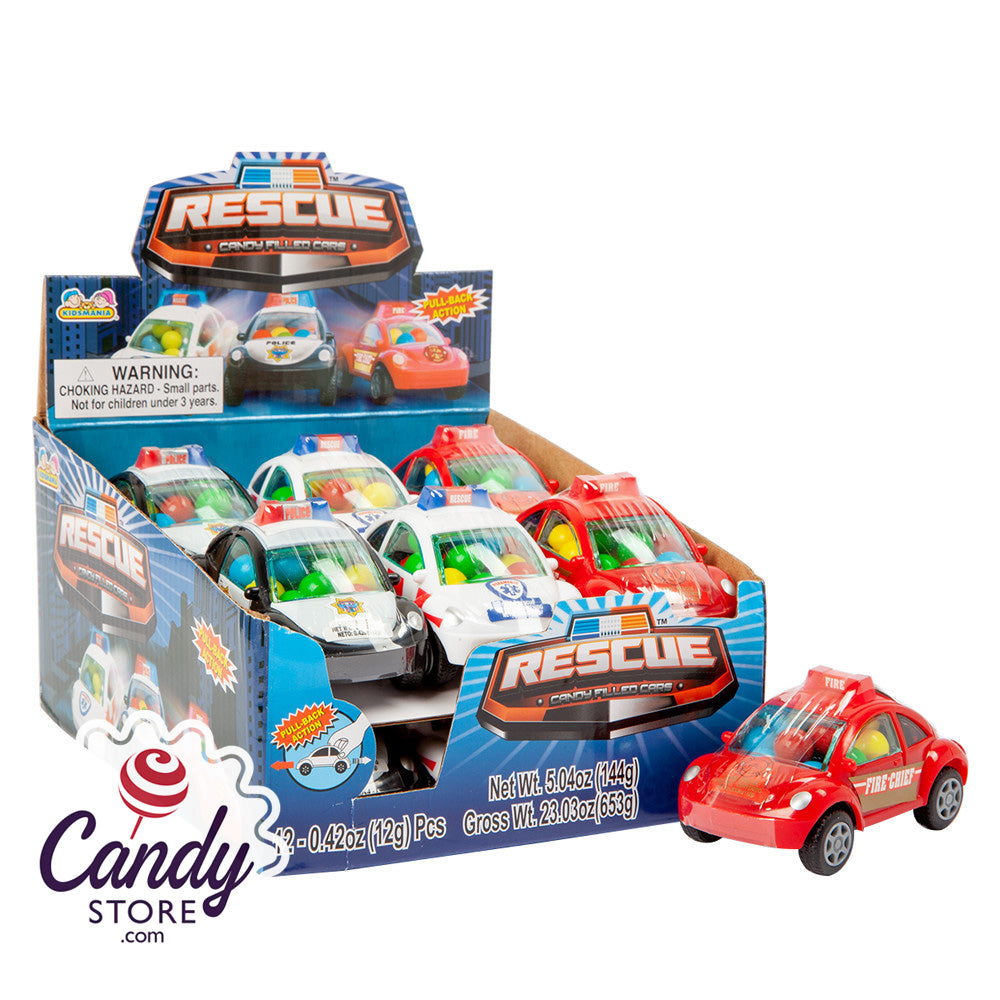 Rescue Candy-Filled Toy Cars 12ct - CandyStore.com