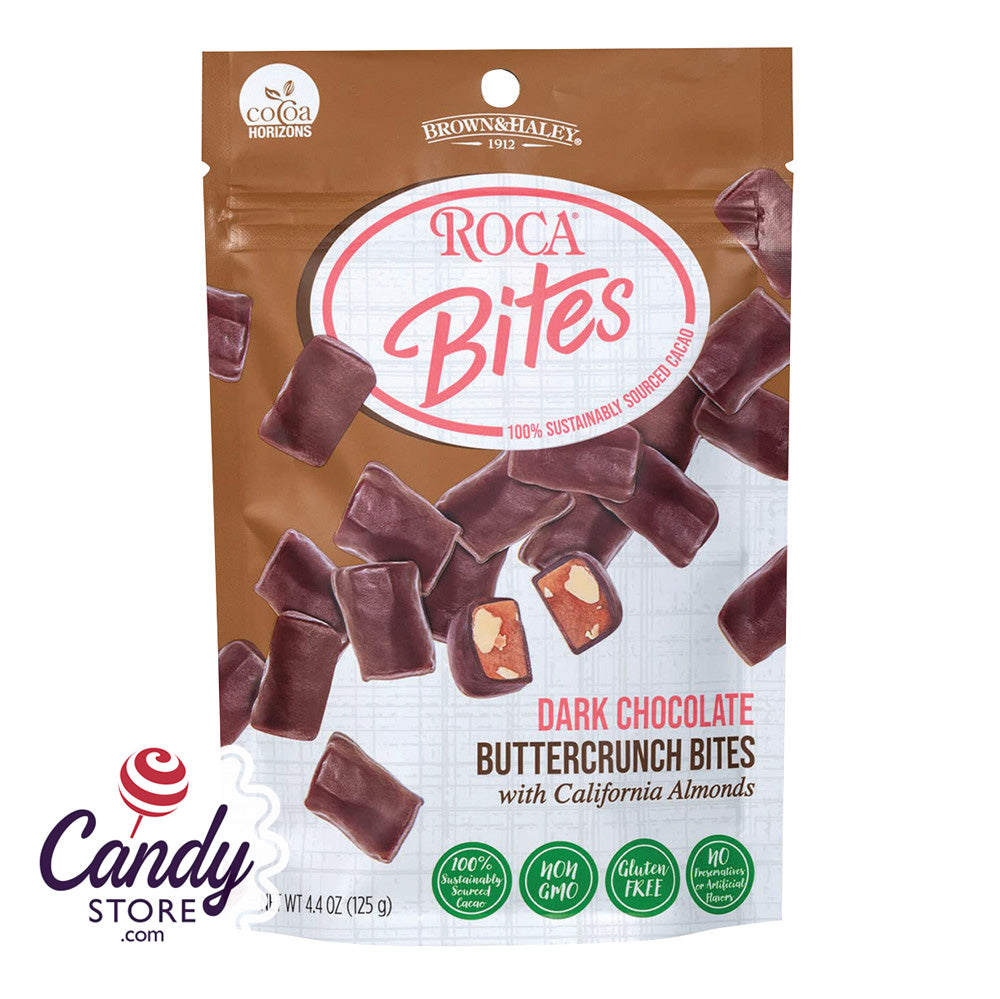 Roca Bites Dark Chocolate Brown & Haley 8ct Pouches - CandyStore.com