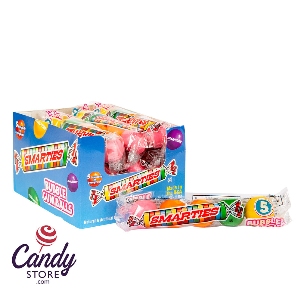 Smarties Gumballs Tube 5-Piece 12ct - CandyStore.com