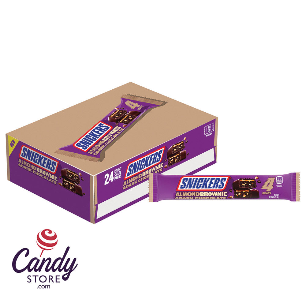 Dark Choc Almond Snickers Brownie Sqrs 24ct Share Size - CandyStore.com